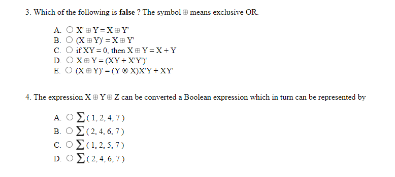 Solved 3. Which of the following is false? The symbole means | Chegg.com