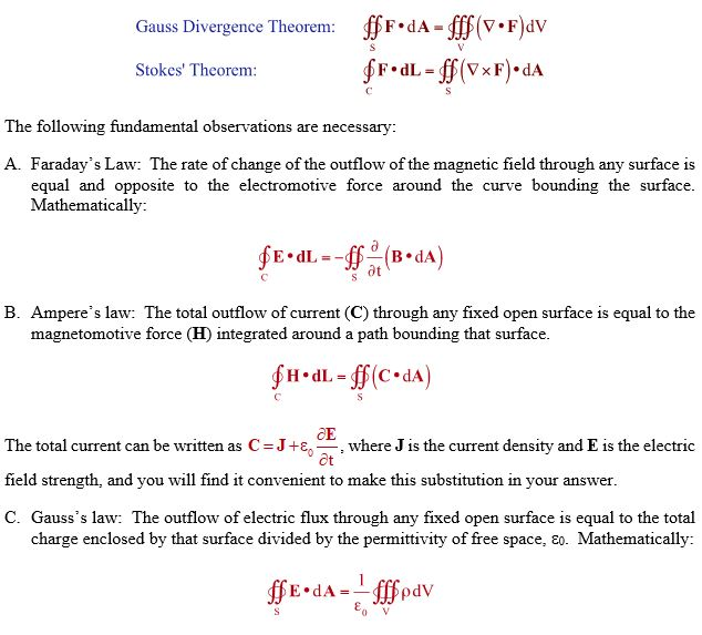 Gauss Divergence Theorem: fff•dA - $(V.F)dv $F•dL - | Chegg.com