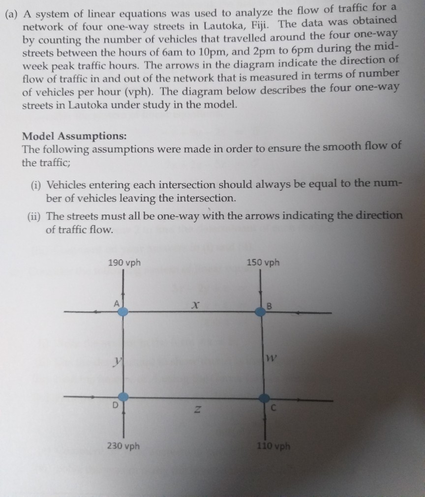 Solved (a) A system of linear equations was used to analyze | Chegg.com