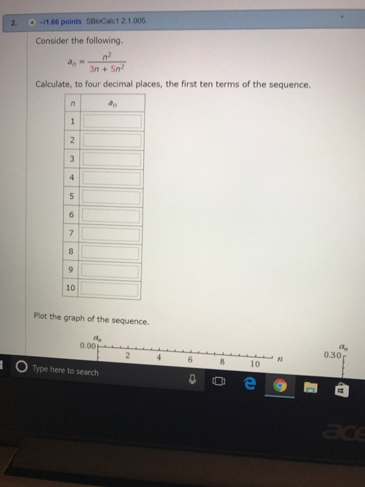 Solved 2. -11.66 points SBioCalc1 2.1.005 Consider the | Chegg.com