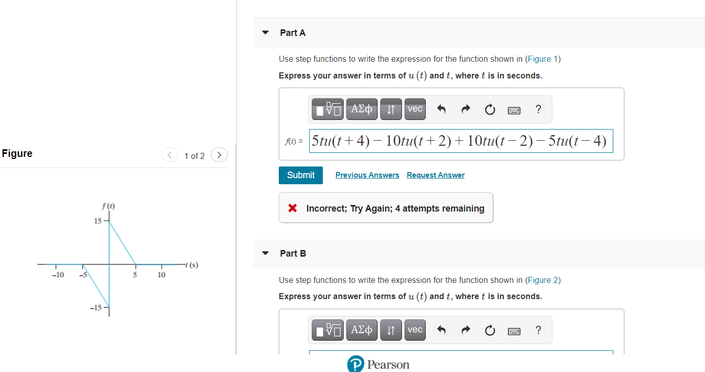 Solved Part A Use step functions to write the expression for | Chegg.com