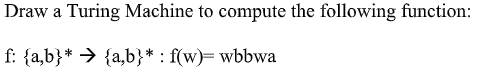 Solved Draw a Turing Machine to compute the following | Chegg.com