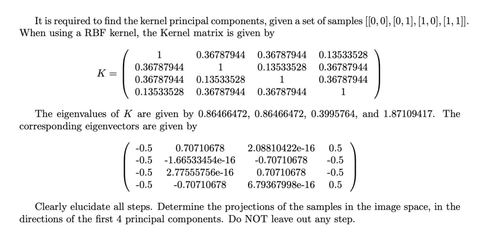 Solved Determine the projections of the samples in the image | Chegg.com