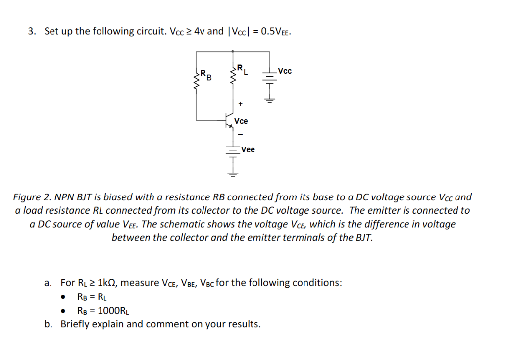 Solved 3. Set up the following circuit. Vcc 2 4v and | Chegg.com
