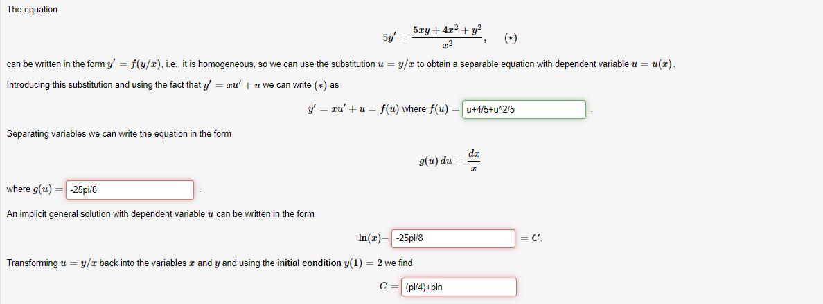 Solved The equation 5y = 5ry + 4x2 + y2 22 (*) can be | Chegg.com