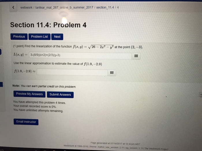 Solved webwork/lanfear_mat 267_online b summer 2017/ section | Chegg.com
