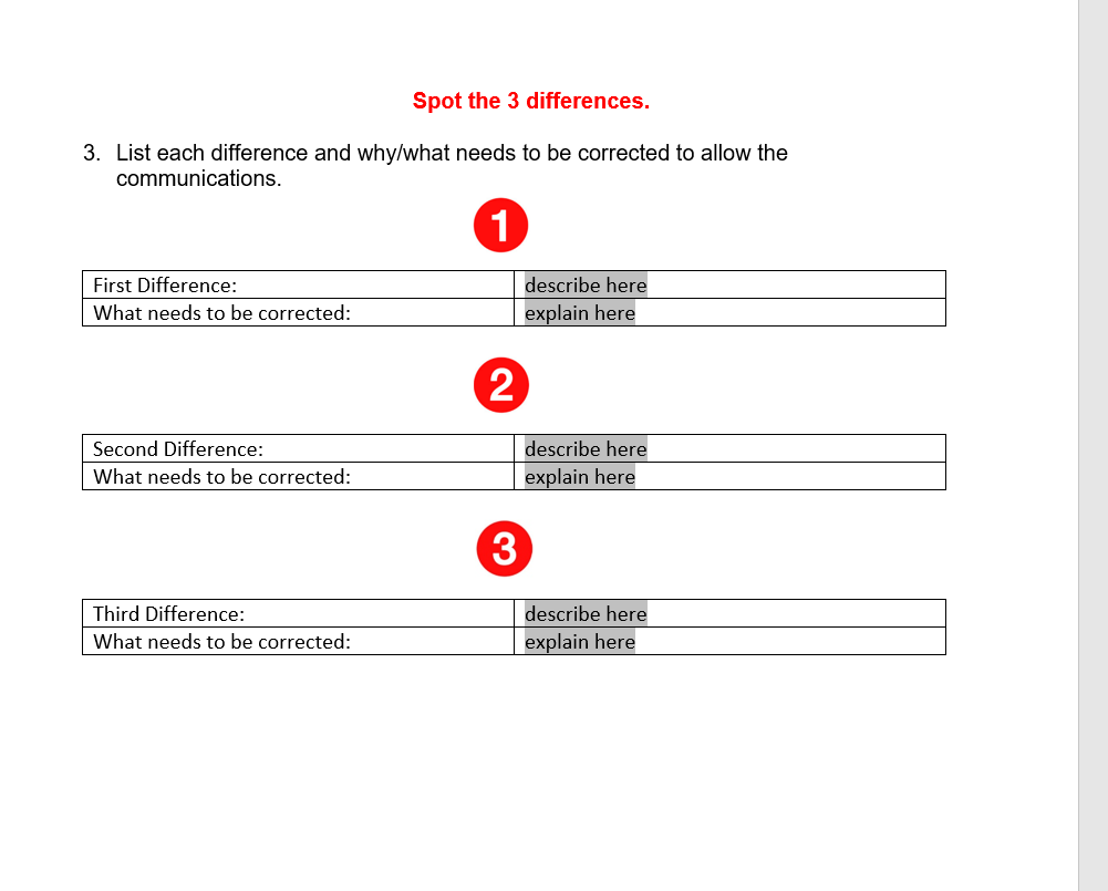 Solved 1. In packet tracer, open the file “Spot the | Chegg.com