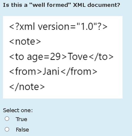 Solved Is this a "well formed" XML document? ﻿note >Select | Chegg.com