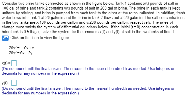Solved Consider two brine tanks connected as shown in the | Chegg.com