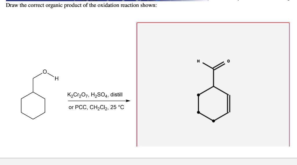 Solved Draw the correct organic product of the oxidation | Chegg.com