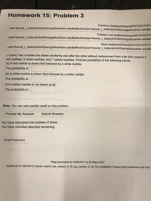 Solved Homework 15: Problem 3 Previous | Chegg.com