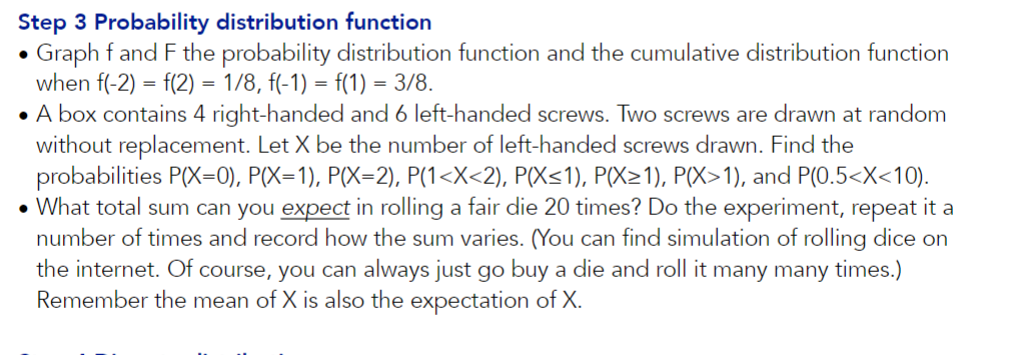 Solved Step 3 Probability distribution function - Graph f | Chegg.com