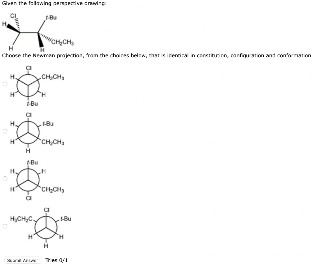 Solved Given the following perspective drawing: Choose the | Chegg.com