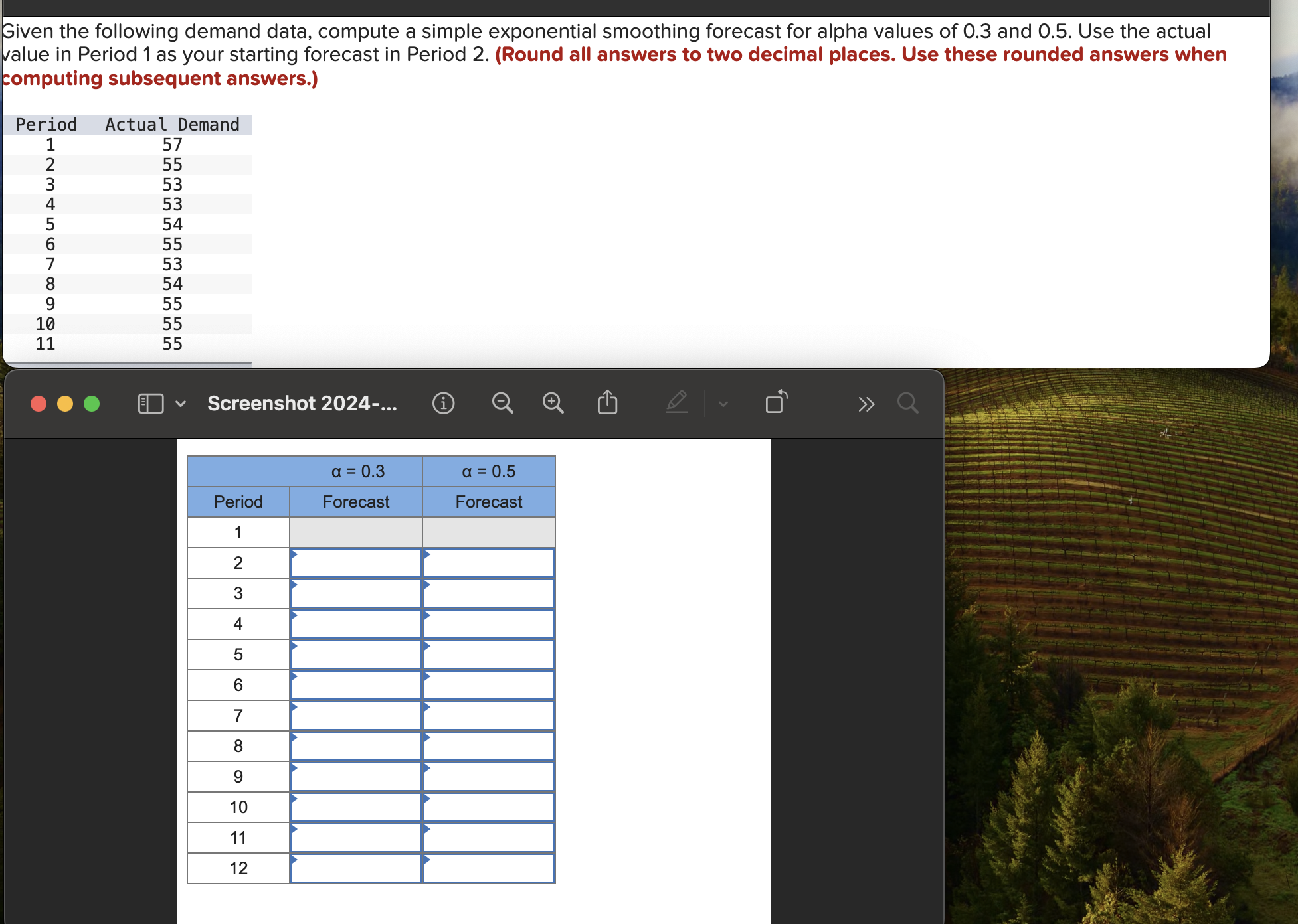 Solved Given the following demand data, compute a simple | Chegg.com