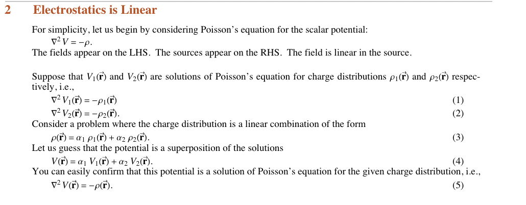 Solved Electrostatics is Linear For simplicity, let us begin | Chegg.com