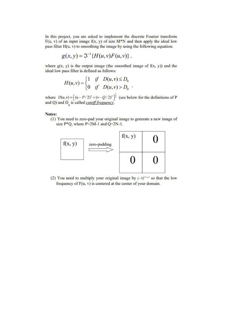 In this project, you are asked to implement the | Chegg.com