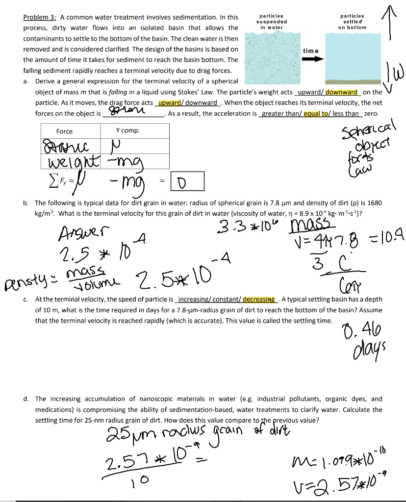 Solved settled Problem 3: A common water treatment involves | Chegg.com