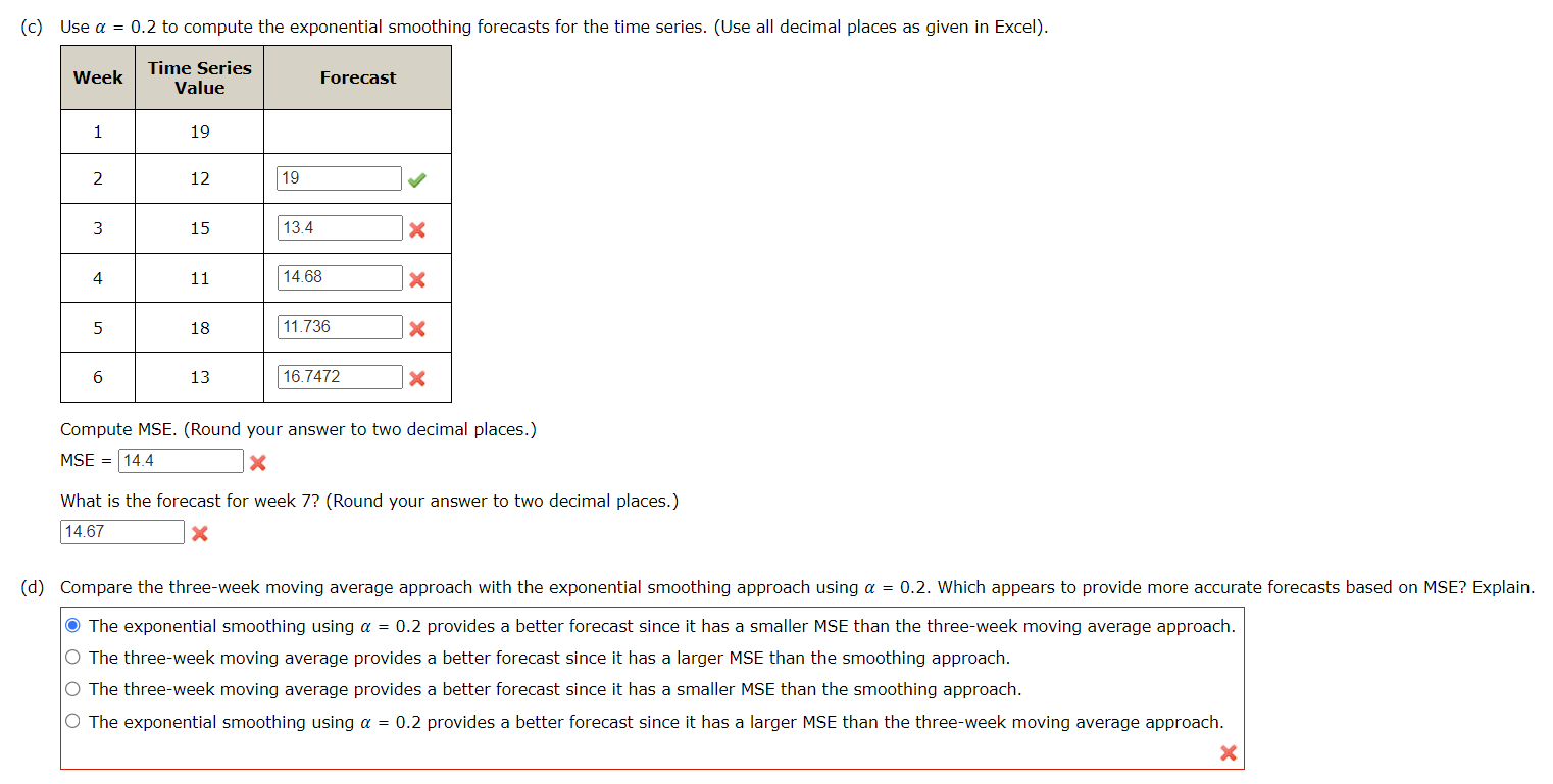 Solved Consider the following time series data. (a) | Chegg.com