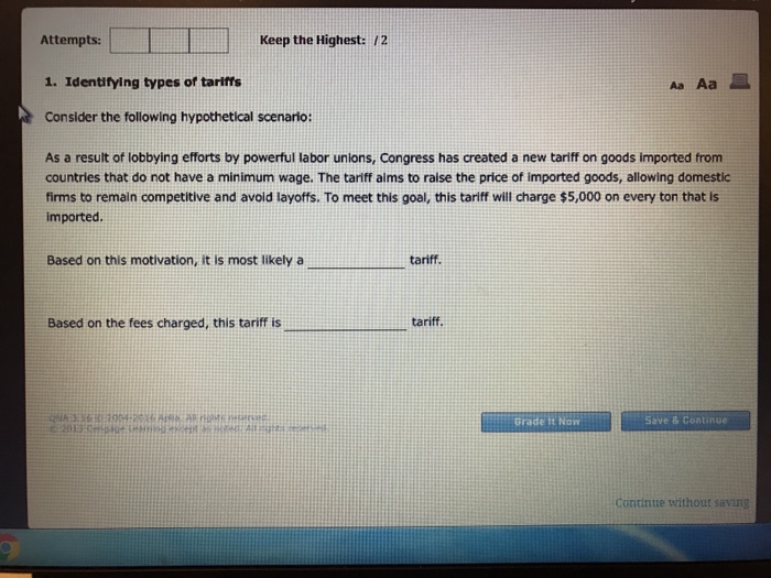 Solved Attempts: Keep the Highest: /2 1. Identifying types | Chegg.com