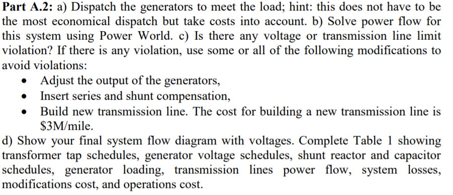 1. Test Case Description A skeleton power system is | Chegg.com