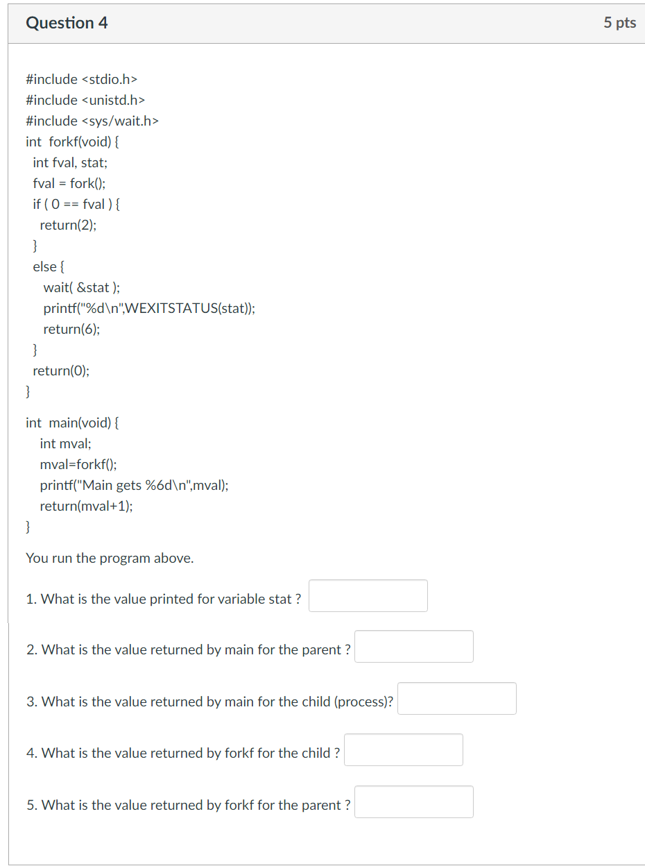 Solved Question 4 5p \#include \#include \#include int | Chegg.com