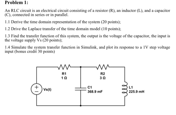 Solved Problem 1: An RLC circuit is an electrical circuit | Chegg.com Solved Problem 1: An RLC circuit is an electrical circuit | Chegg.com
