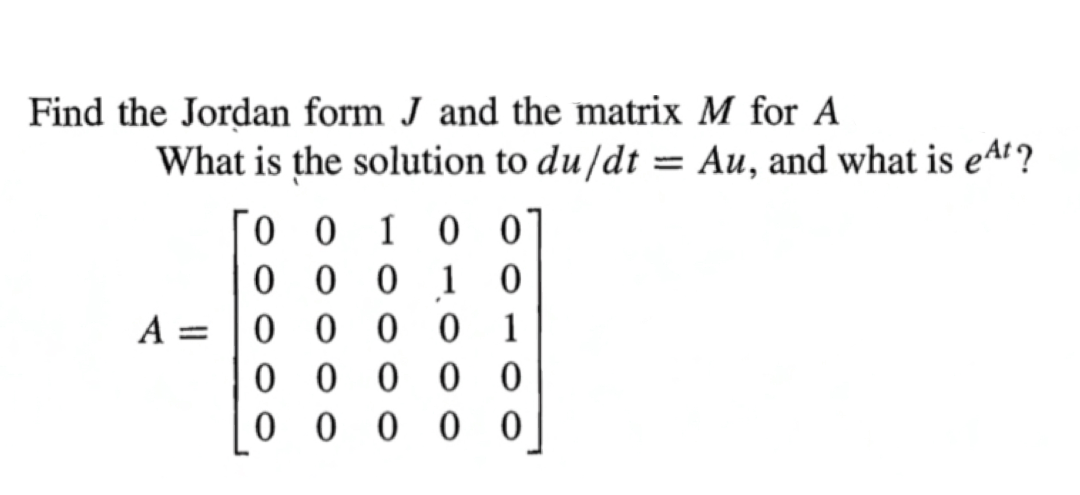Solved Find the Jordan form J and the matrix M for A What is | Chegg.com