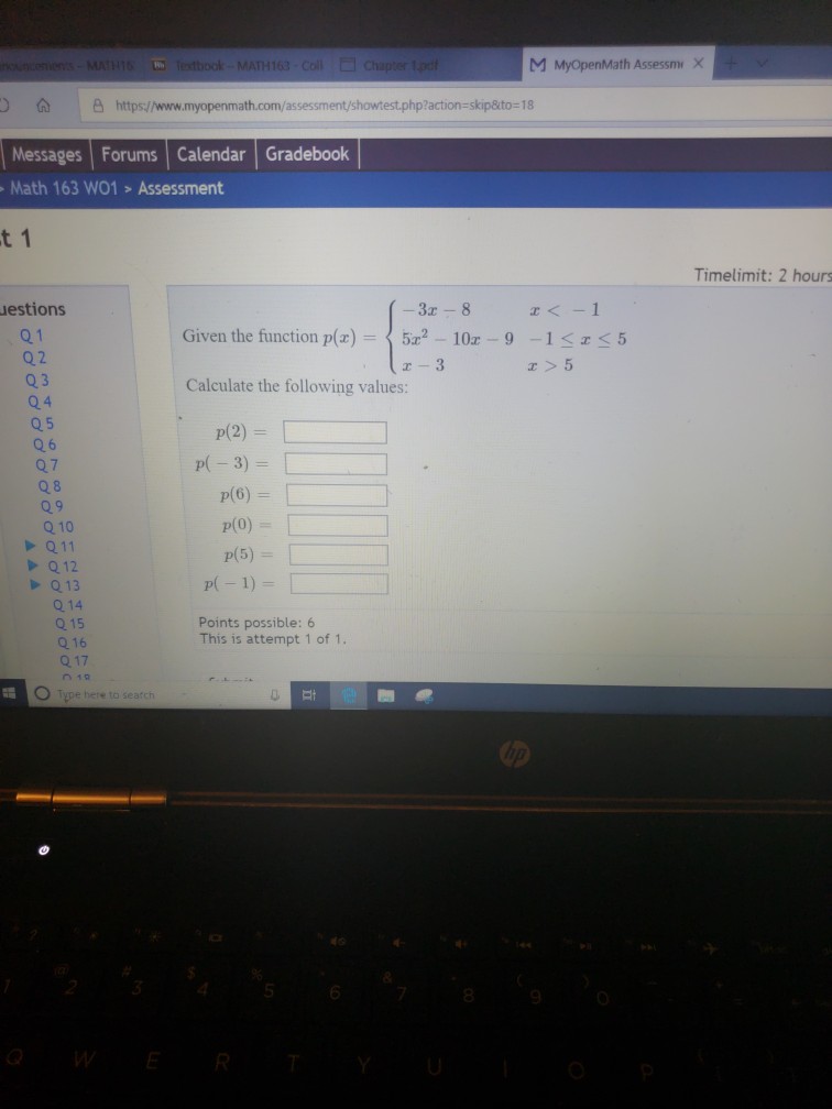 Solved ATHIS Textbook-MATH163 CollChapte M MyOpenMath | Chegg.com