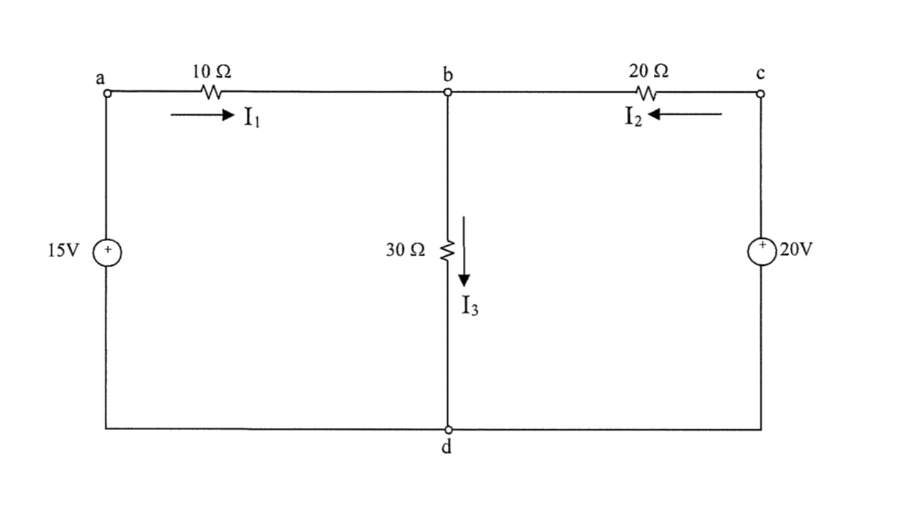 Solved Using Kirchhoff’s Voltage law , find I1,I2,I3 | Chegg.com