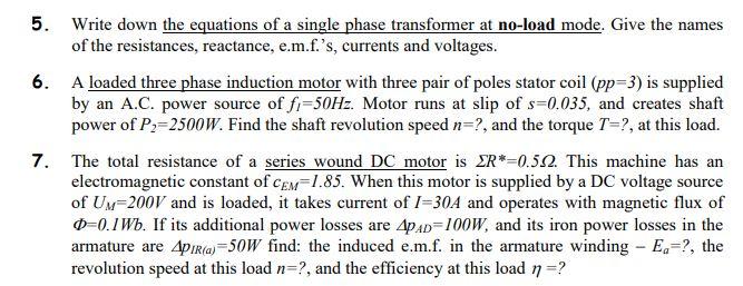 Solved 5. Write down the equations of a single phase | Chegg.com