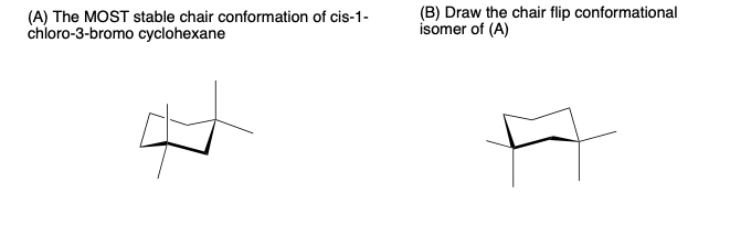 Solved (A) The MOST stable chair conformation of cis-1- (B) | Chegg.com