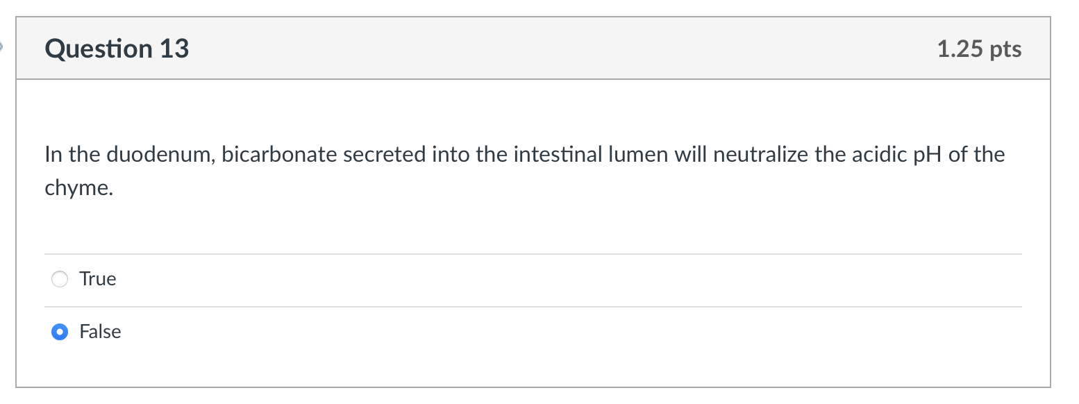 Solved In the duodenum, bicarbonate secreted into the | Chegg.com