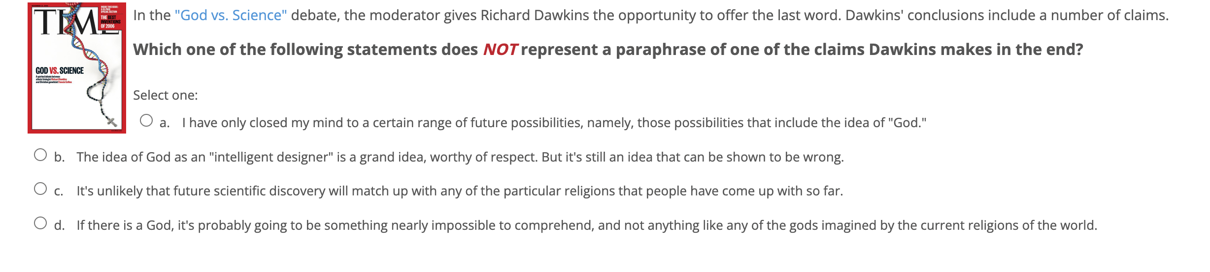 Solved TIME THE BEST INVENTIONS OF 2006 In the "God vs. | Chegg.com