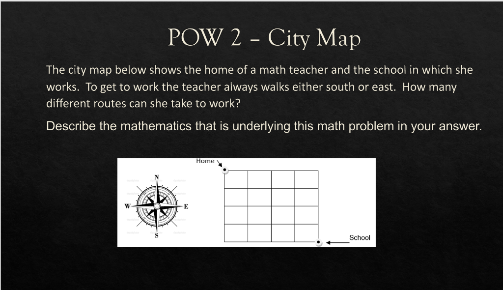 Solved POW 2 - City Map The city map below shows the home of | Chegg.com