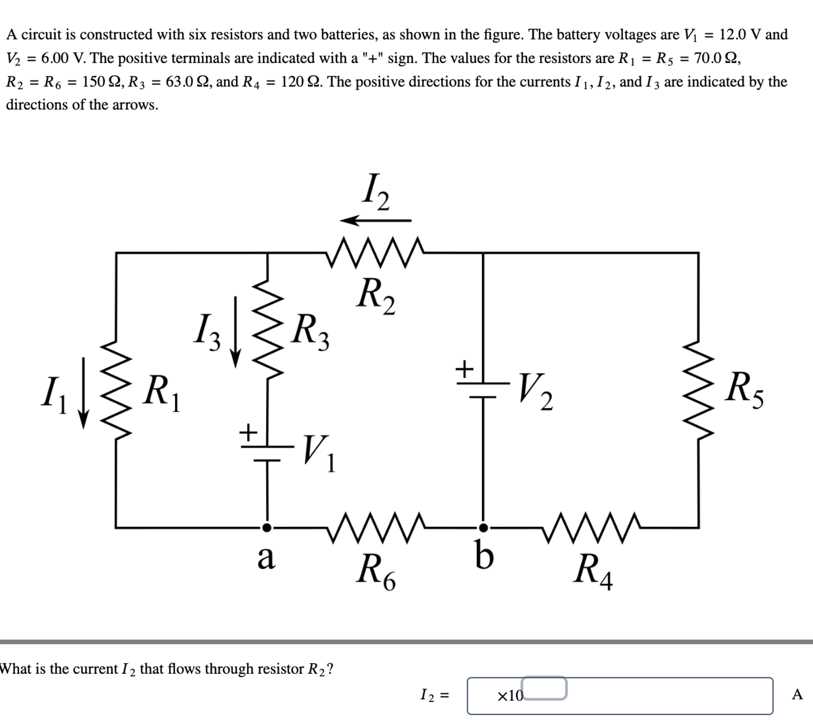 Solved A circuit is ﻿constructed with six resistors and two | Chegg.com