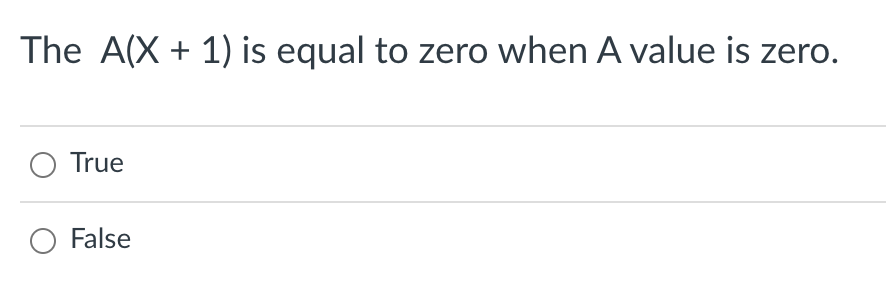 Solved The A(X+1) is equal to zero when A value is zero. | Chegg.com