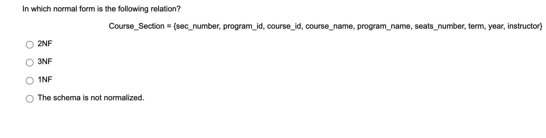 Solved In which normal form is the following relation? | Chegg.com