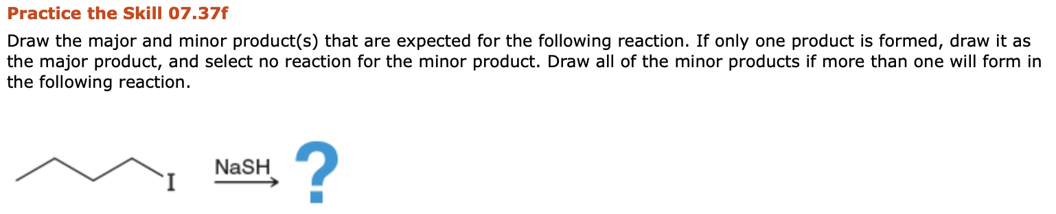 Solved Practice the Skill 07.37f Draw the major and minor | Chegg.com