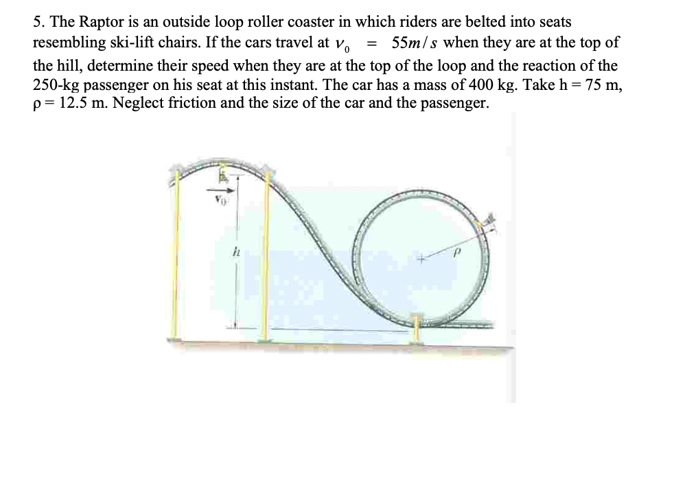 Solved 5. The Raptor is an outside loop roller coaster in | Chegg.com