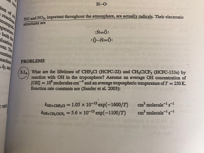 Solved H-o of NO and NO2, important throughout the | Chegg.com