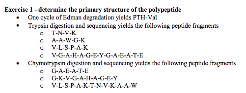 Solved Exercise 1 - determine the primary structure of the | Chegg.com
