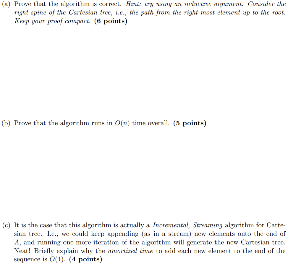 Solved Let A be a sequence of n distinct integers. The | Chegg.com