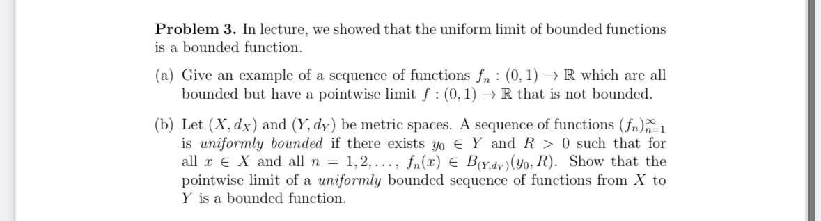 Solved Problem 3. In lecture, we showed that the uniform | Chegg.com