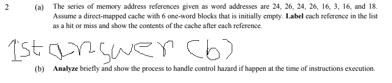 Solved 2 (a) The series of memory address references given | Chegg.com