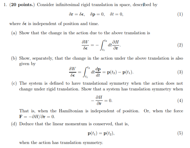 Solved 1. (20 points.) Consider infinitesimal rigid | Chegg.com