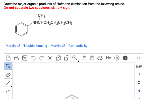 Solved Draw the major organic products of Hofmann | Chegg.com