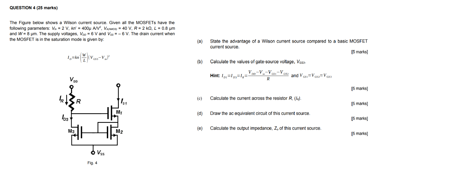 The Figure below shows a Wilson current source. Given | Chegg.com