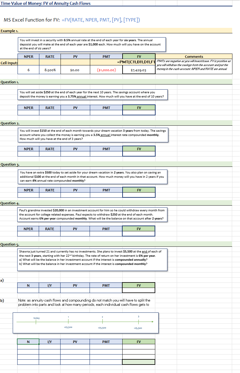 Solved Time Value of Money: FV of Annuity Cash Flows MS | Chegg.com