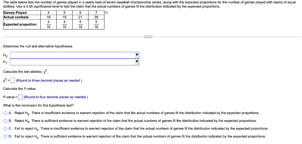 Solved Determine the null and alternative hypotheses. H1 H1 | Chegg.com