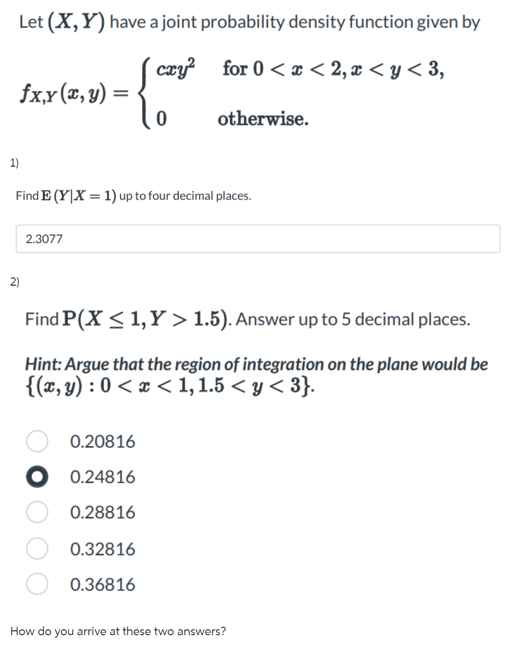 Solved Let (X,Y) have a joint probability density function | Chegg.com